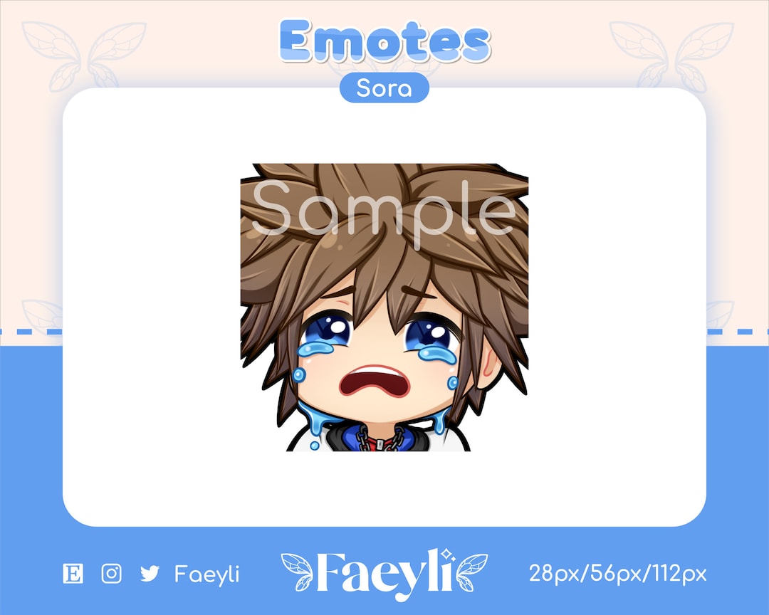 Sora Kingdom Hearts Emote twitch/discord Crying - Etsy