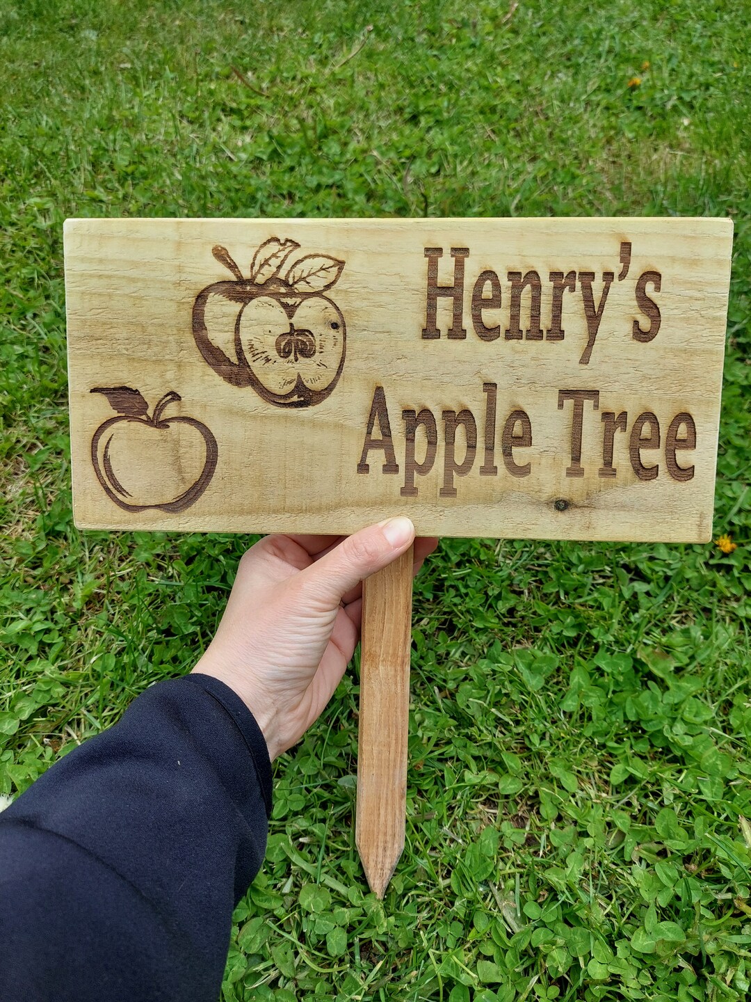 Personalised Wooden Garden Signs Plaque With a 25cm Ground Stake in ...