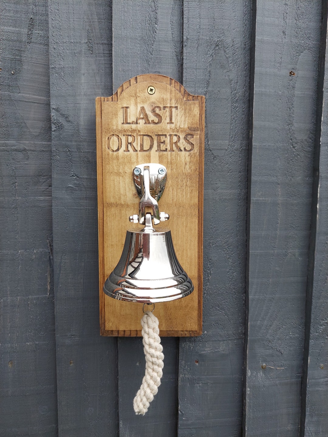 Personalised Last Orders Bell, Home Bar Accessories, Mancave Bell, Dads ...