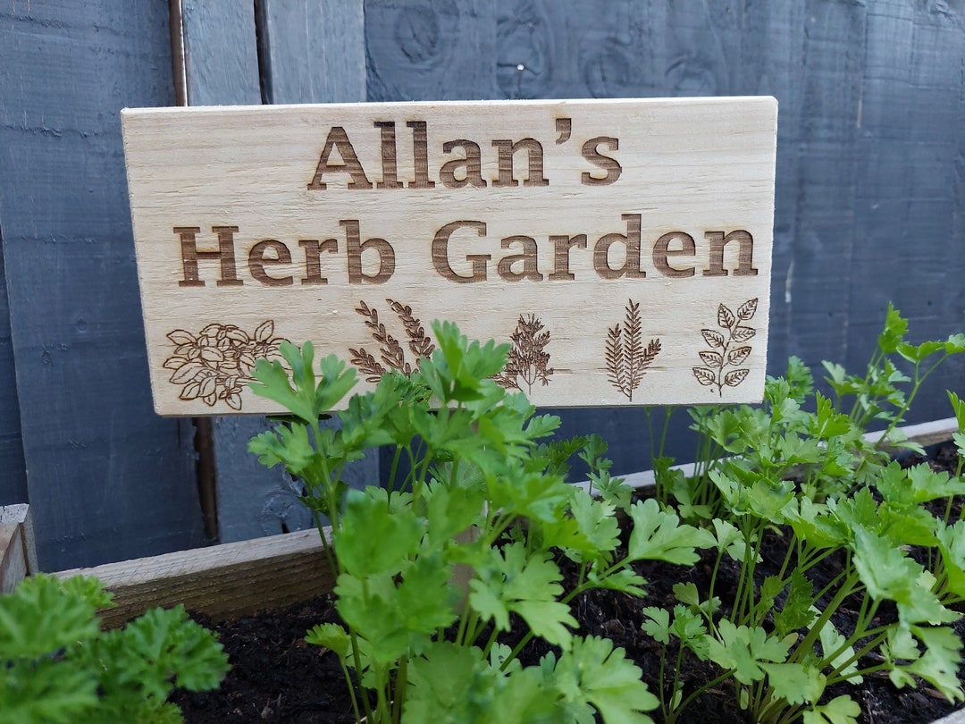 Personalised Wooden Garden Signs Plaque With a 25cm Ground Stake in ...