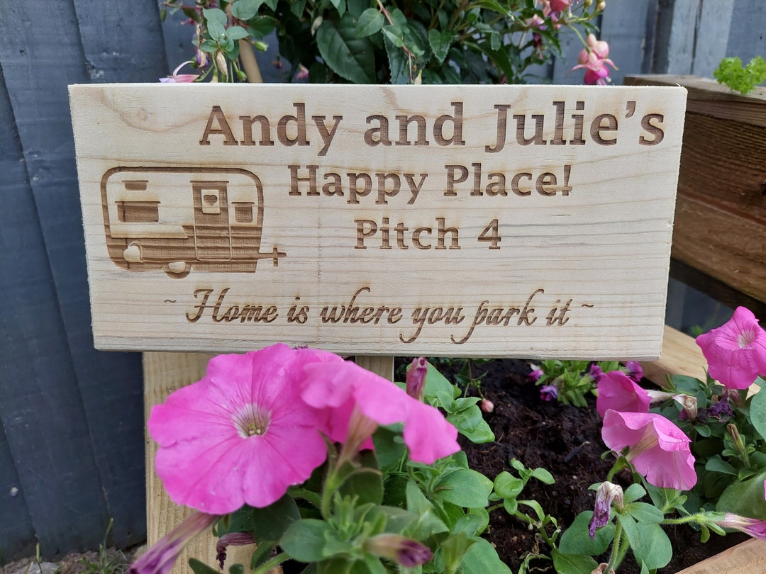 Personalised Wooden Garden Signs Plaque With a 25cm Ground Stake in ...