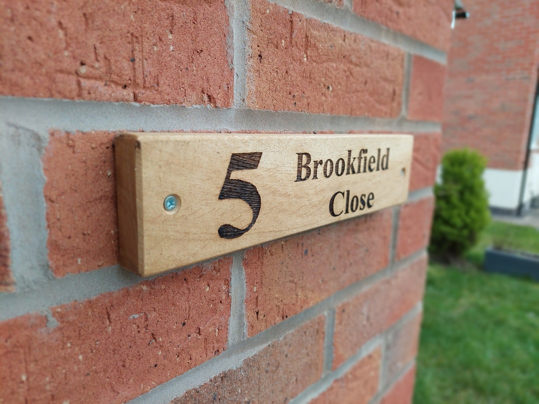 OAK House Name Sign, Street Name Sign Personalised Solid Oak Plaque ...