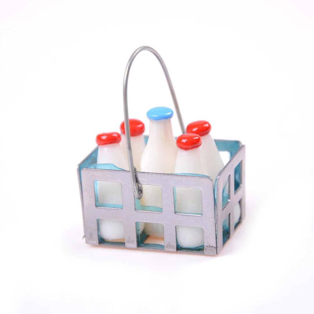 Metal Milk Basket With 5PCS Bottles Dollhouse Furniture Toys - Etsy