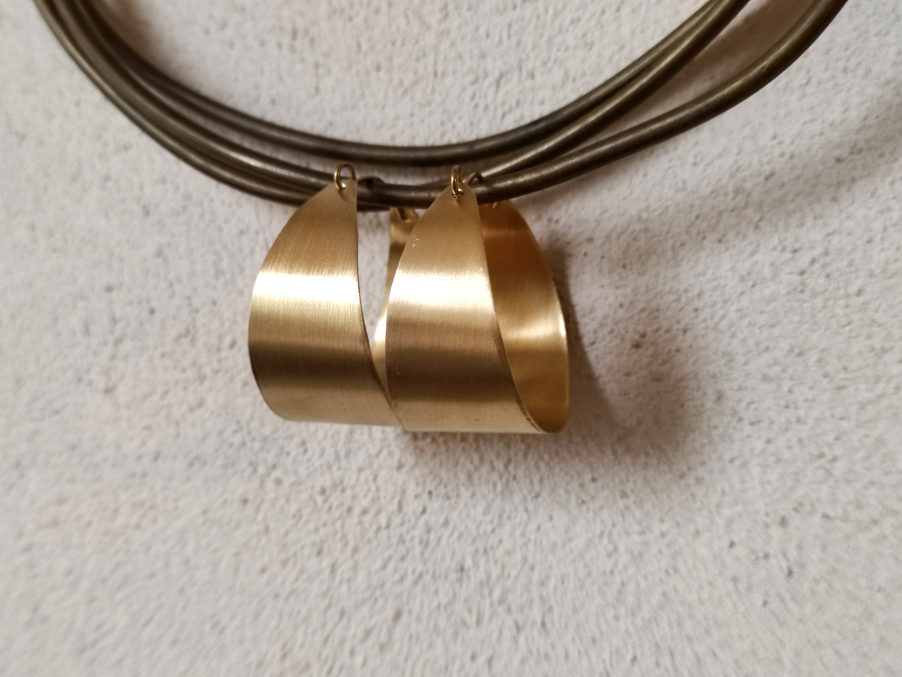 Handmade Small Brass Hoops, Minimalist Brass Hoops, Wide Brass Hoops ...