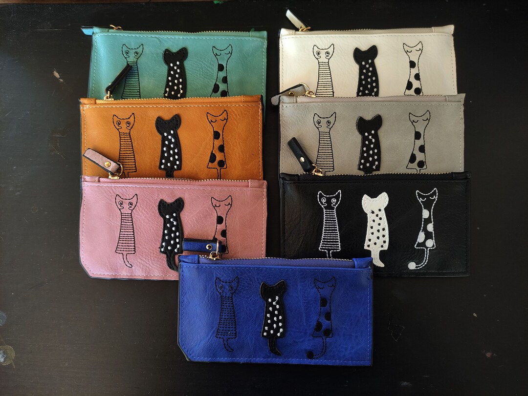 Handmade Ecological Leather Cute Wallets Cute Cats Wallets Girly Cute ...