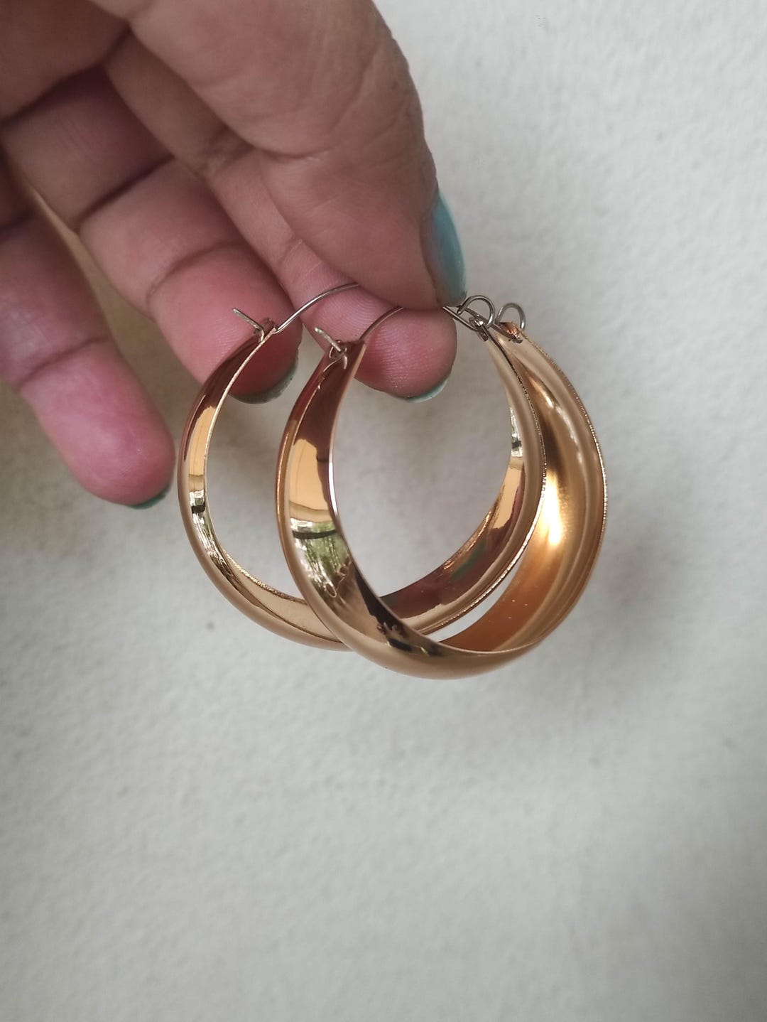 Handmade Shiny Gold Hoops, Minimalist Gold Hoops, Chic Gold Plated ...