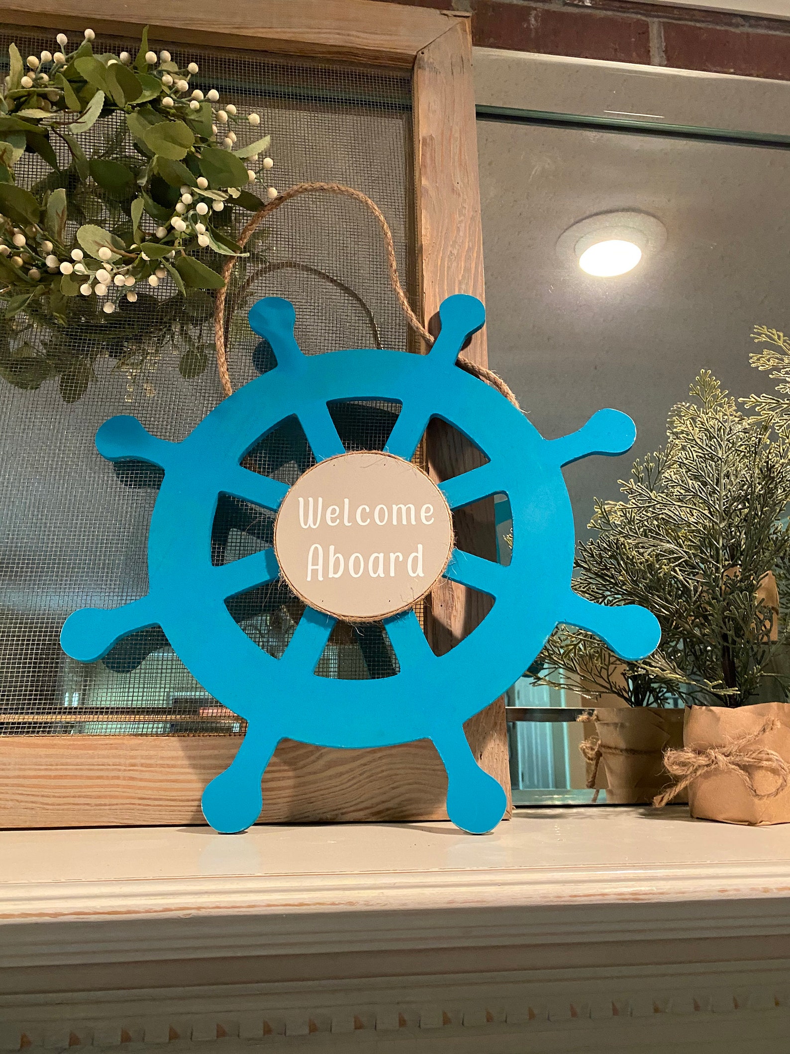 Welcome Aboard Captains Wheel Captains Wheel Nautical | Etsy