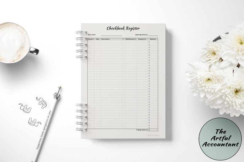 Checkbook Register A5 Printable Fillable PDF Download - Etsy