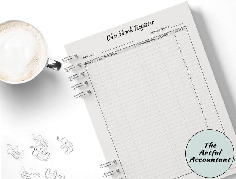Checkbook Register A5 Printable Fillable PDF Download - Etsy
