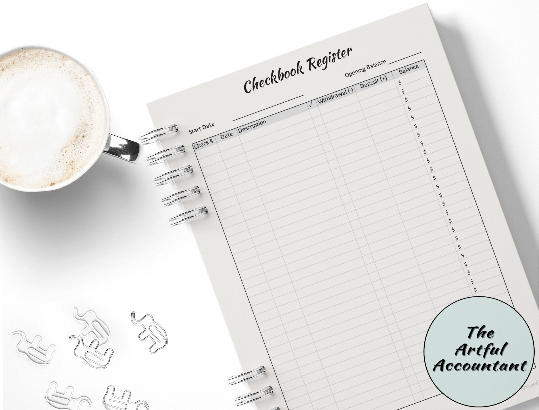 Checkbook Register A5 Printable Fillable PDF Download - Etsy