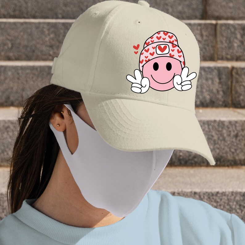 SMILEY FACE Hat - One Embroidered Ideogram Mom Dad Cap - Etsy