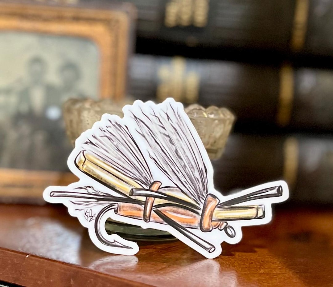 Brown Trout Mayfly Sticker White Border - Etsy