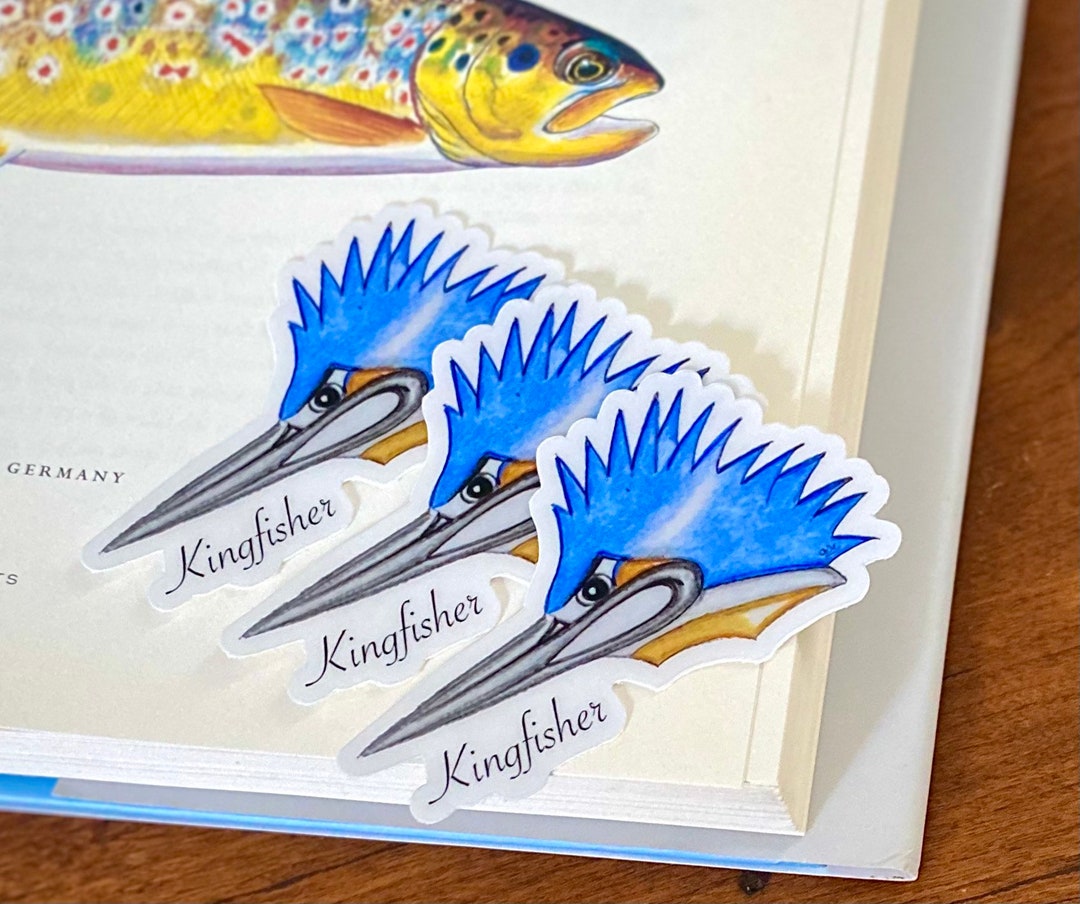 Kingfisher Vinyl Decal: Original Bird Art (3” X 2”) - Etsy