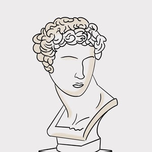 Bust Head of David Digital Art - Etsy