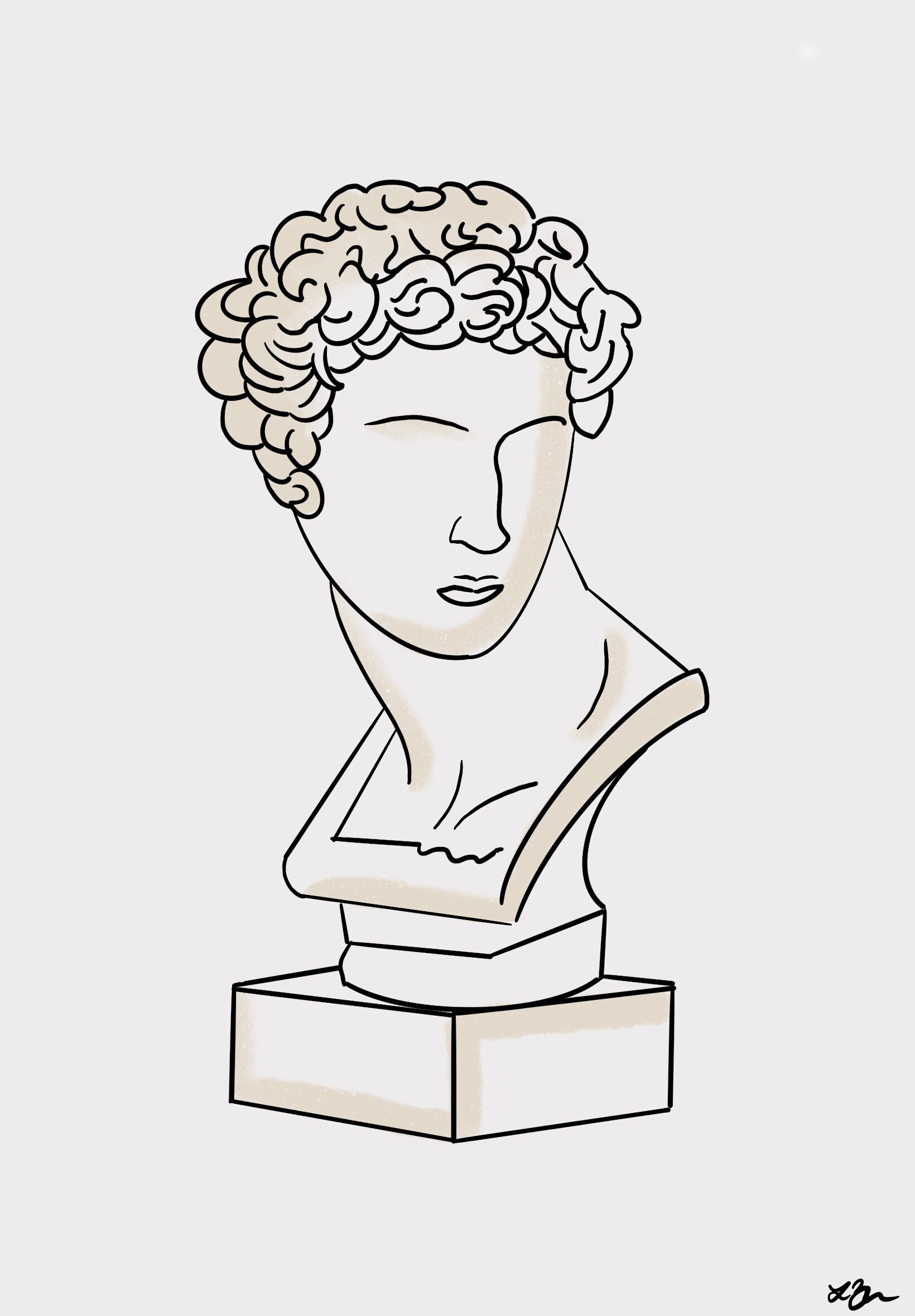 Bust Head of David Digital Art - Etsy