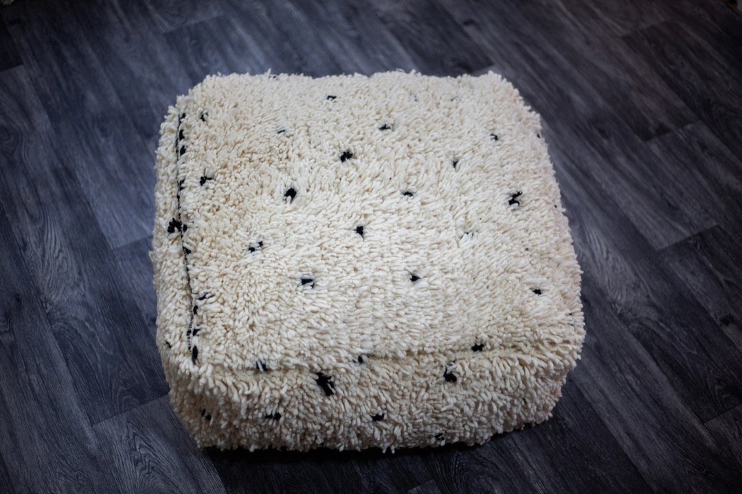 Berber Beni Ouarain Kilim Pouf Moroccan Pouffe 100% Wool and Cotton ...