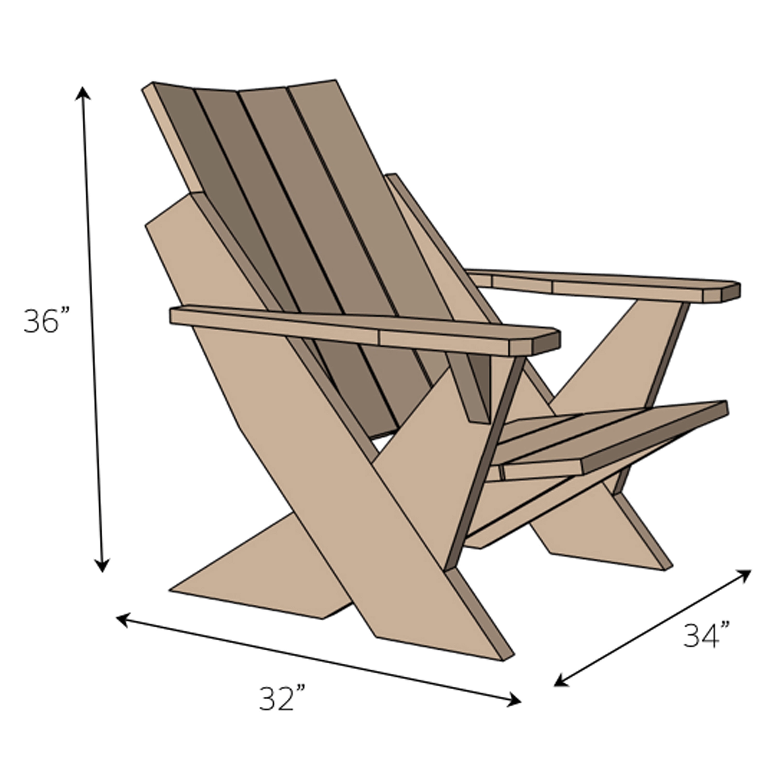 Modern Adirondack Chair Plans - DIY Easy Adirondack Chair Plan ...
