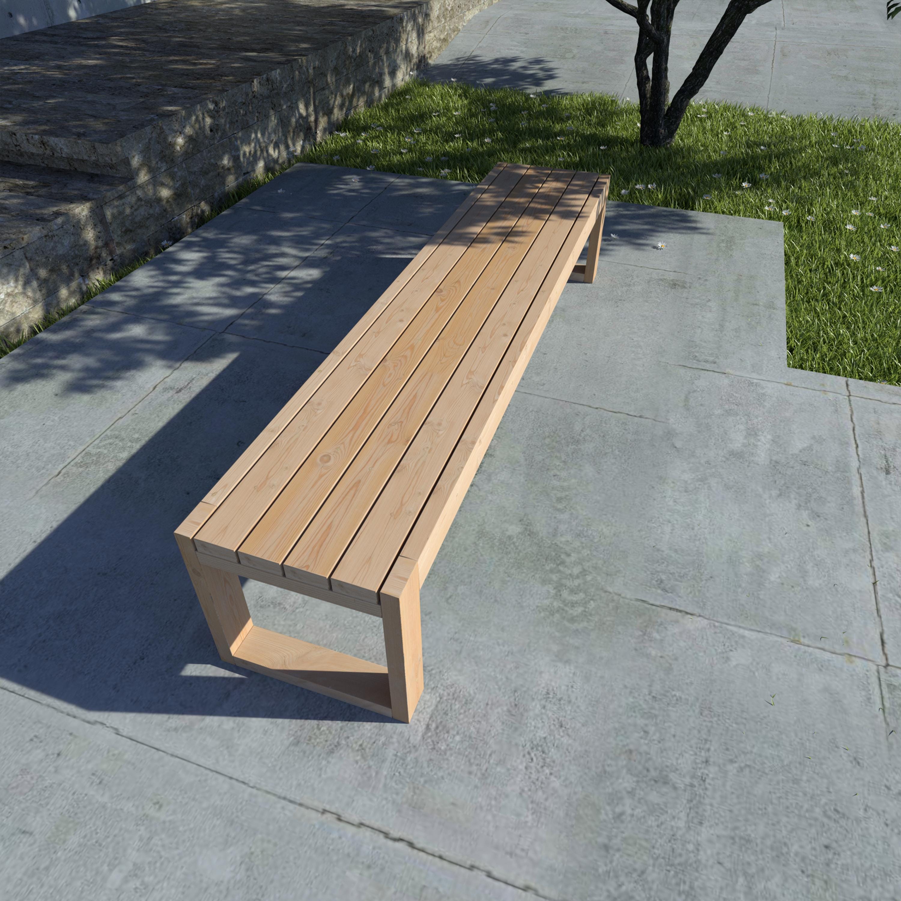 DIY Patio Simple Bench Plan, Outdoor Wood Bench Plans - Etsy