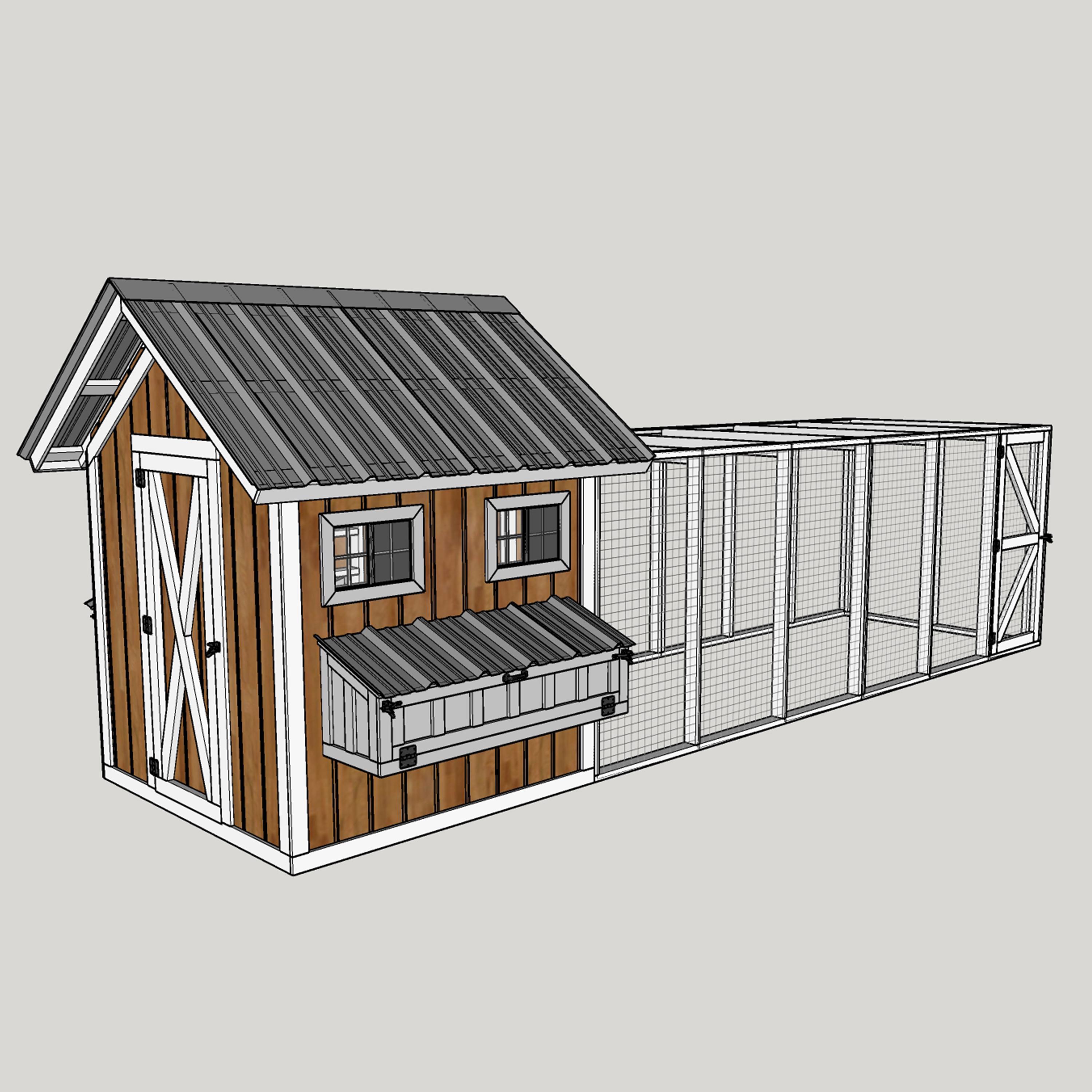 6x24 Chicken Coop Plans - DIY Chicken Coop Plans With Run -DIY Chicken ...