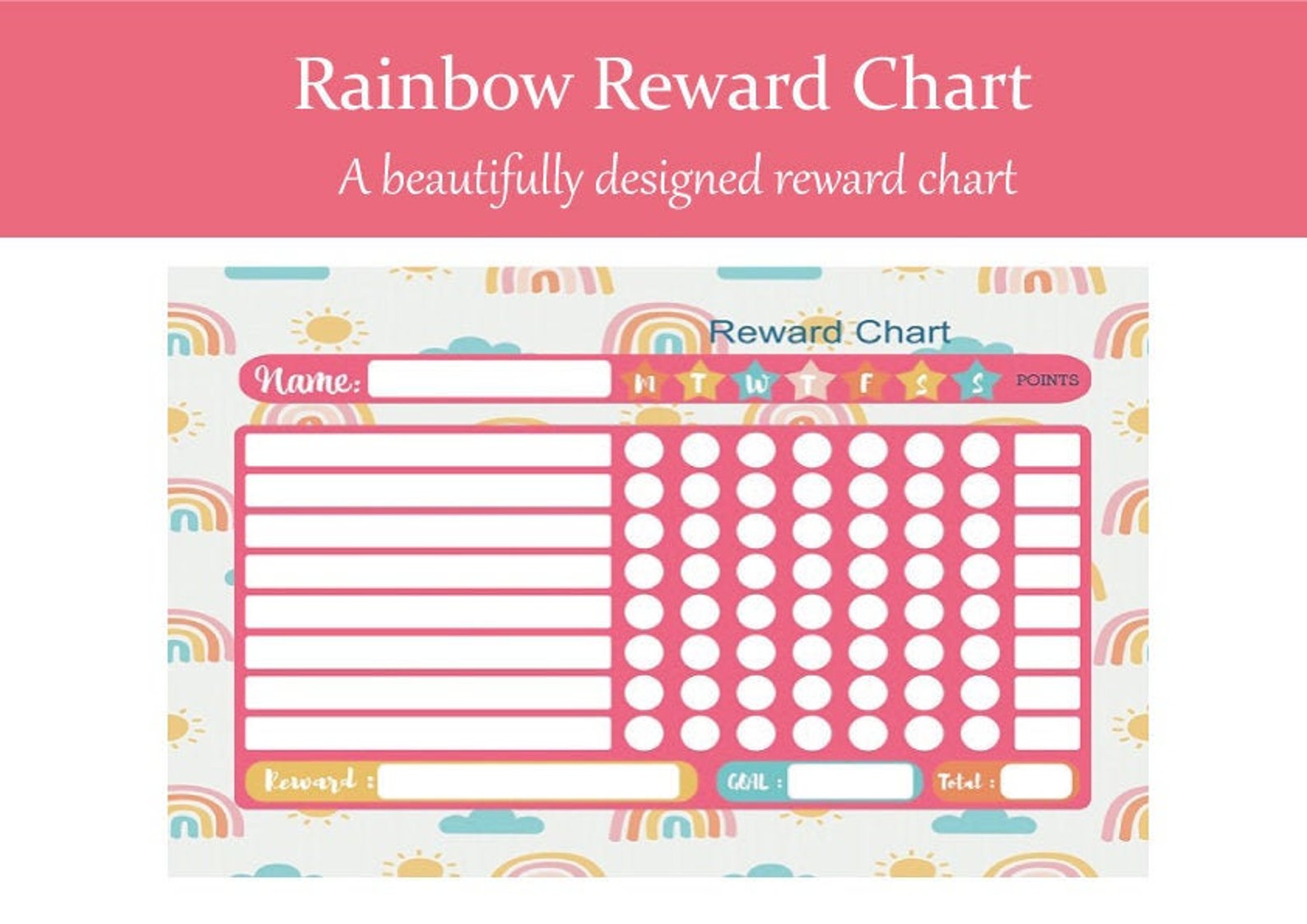Rainbow Reward Chart Printable PDF File Teaching Aid - Etsy UK