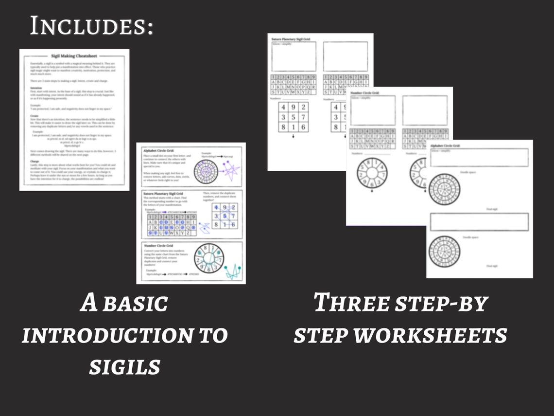 Printable Sigil Worksheetscheatsheet With Creator Pagesbasic Etsy Ireland