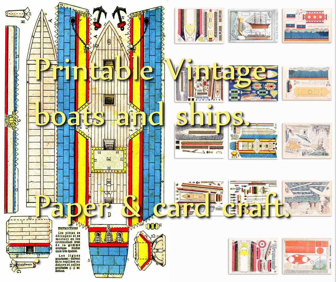 3D Craft Printables Pdfs. 8 Vintage Paper or Card Model - Etsy