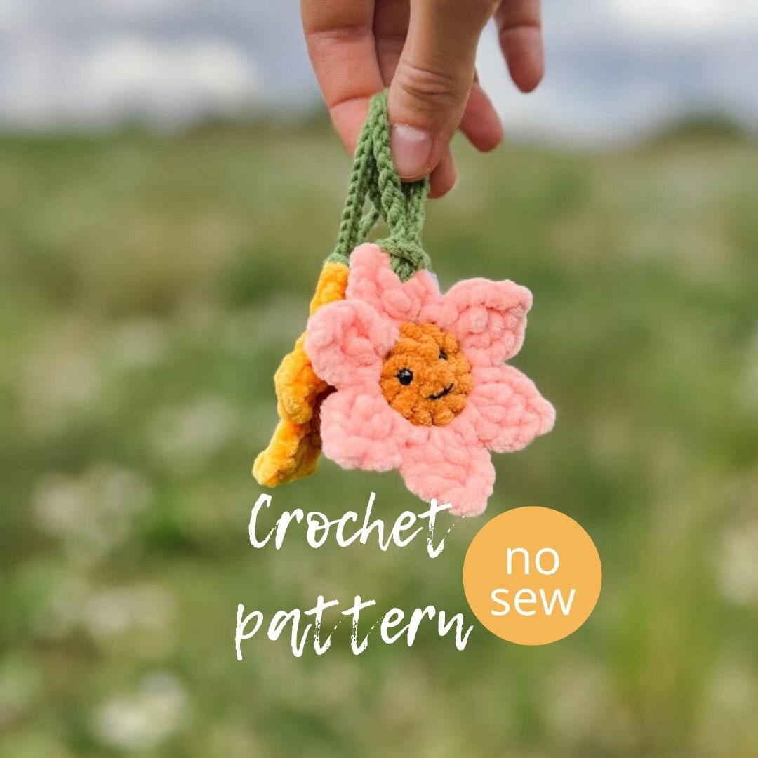 Crochet Flower Plush Keychain Pattern,easy Begginner Friendly Tutorial ...