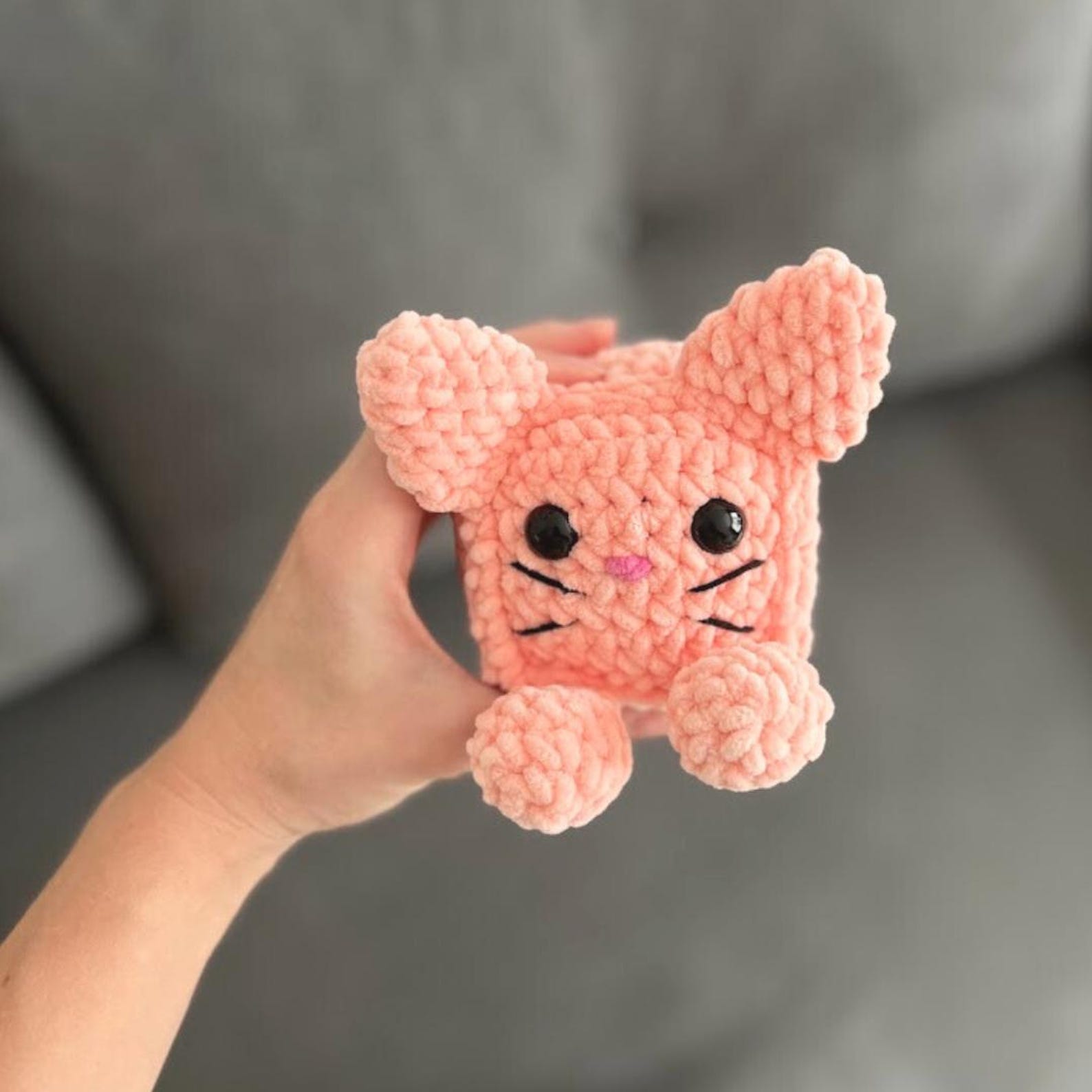 Loaf Cat Cube Crochet Pattern. PDF Plush Kitten Tutorial. Cute ...