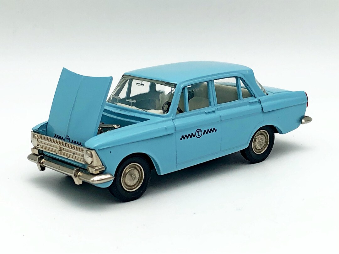Moskvich 408 Taxi Vintage Blue Model Retro Car 1:43 Soviet Collectible Auto USSR - Etsy