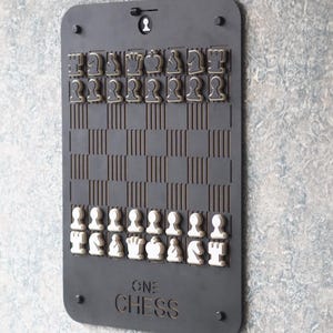 Metal Wall Chess Set: Retro Modern Gray Office Decor - Etsy