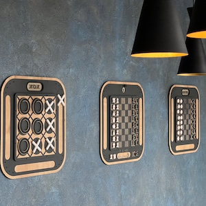 Tic Tac Toe XOX - New Generation Metal Wooden Magnetic Wall Game, XOX ...