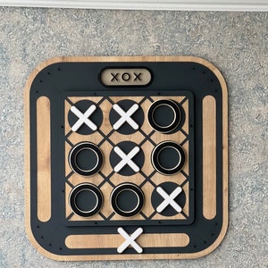 Metal & Wood Tic Tac Toe Wall Game: Magnetic XOX Decor - Etsy