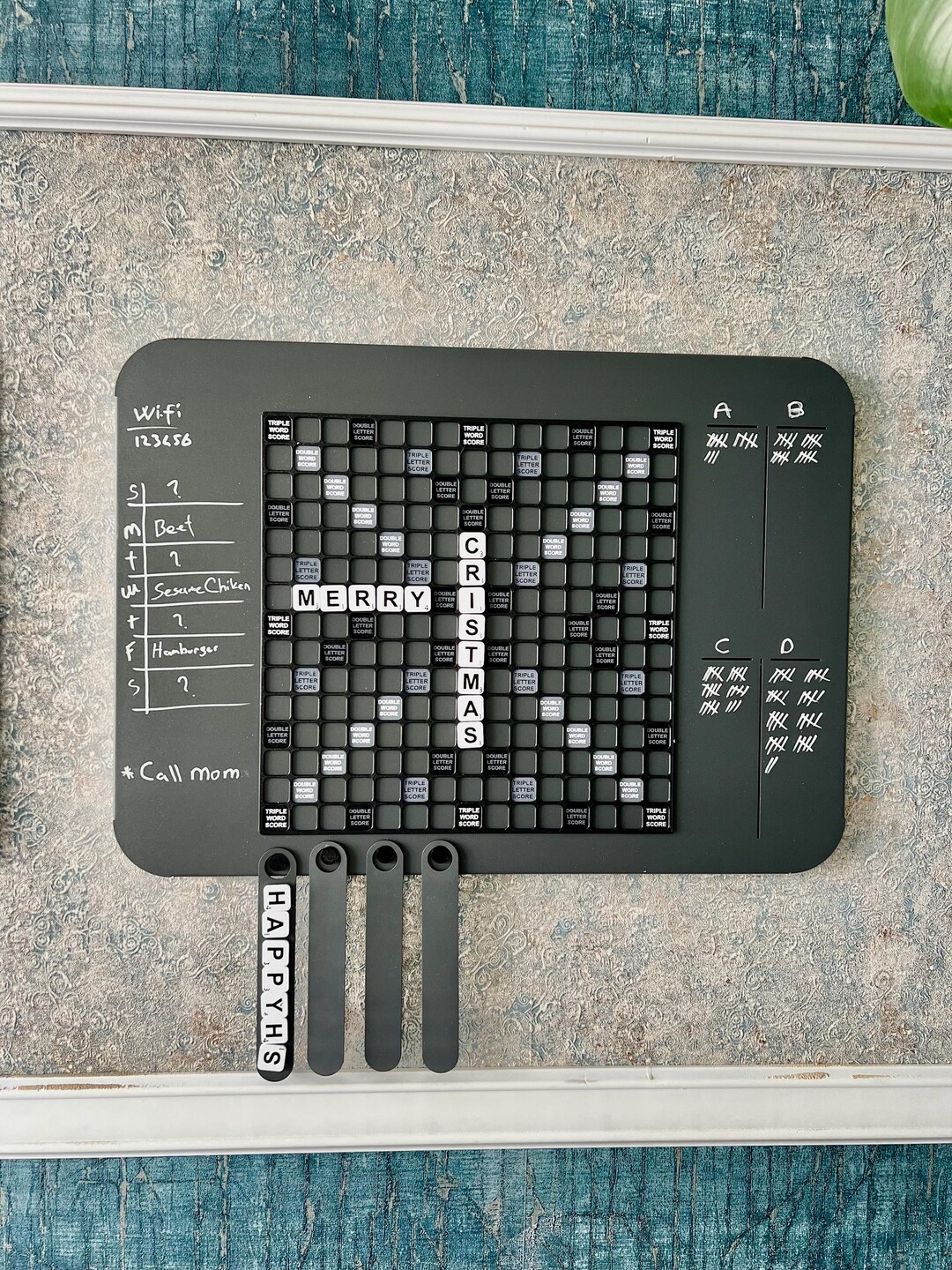 Metal Wall Scrabble Game Organiser / Wall Hanging / Metal Wall Decor ...