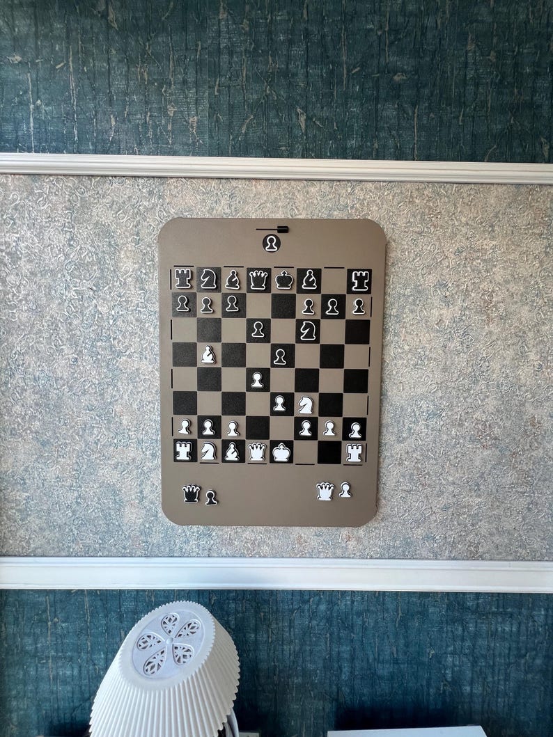 Big Metal Wall Chess Set Wertical Metal Wall Game. Chess Wall Decor ...