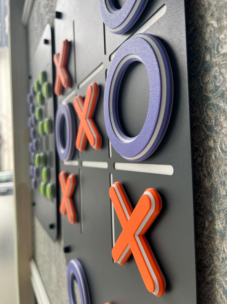Wall Mounted Metal Chess- XOX - Checkers Game Set Magnetic : Modern ...
