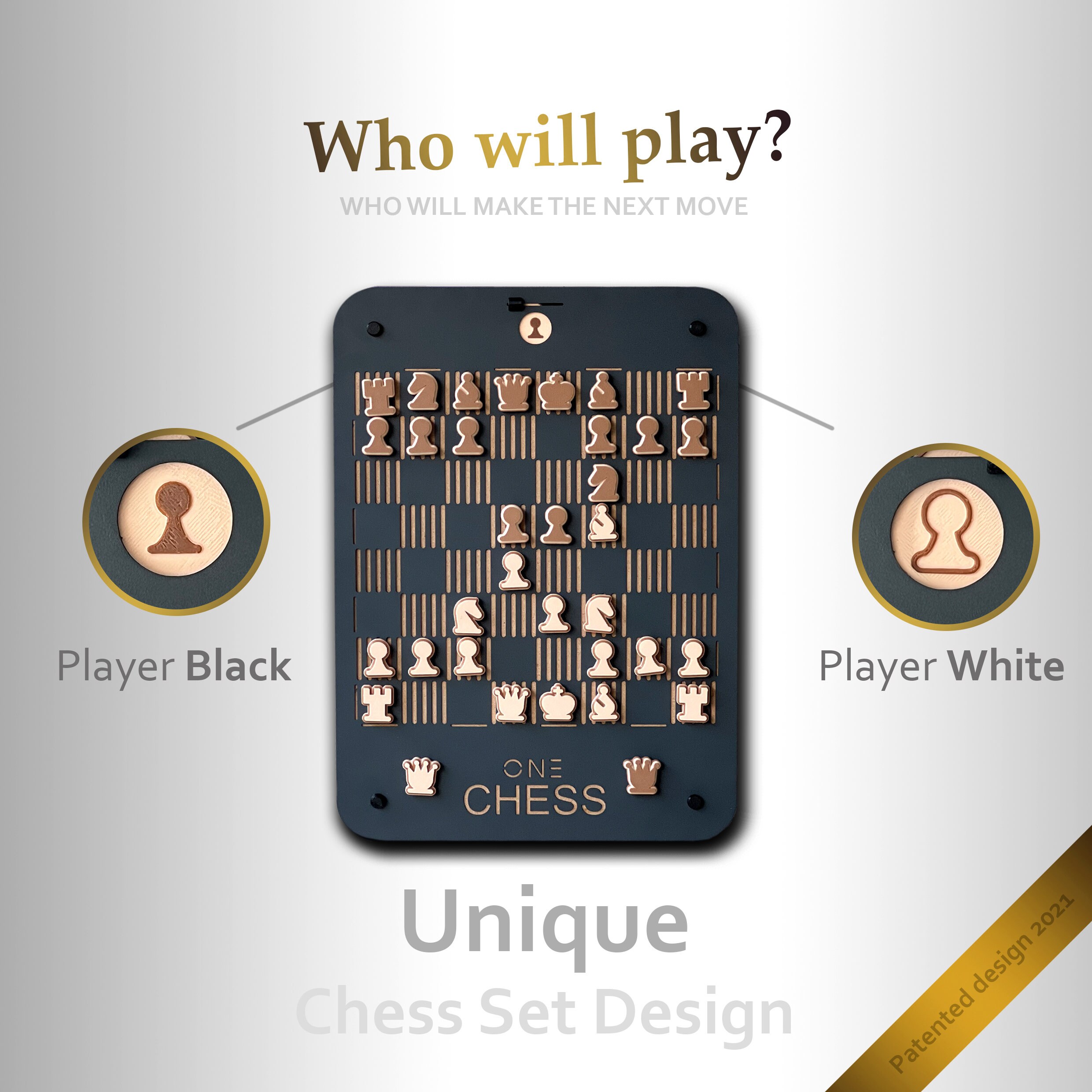 Personalized Gift Retro Modern Chess Set Chess Board Set With Black ...