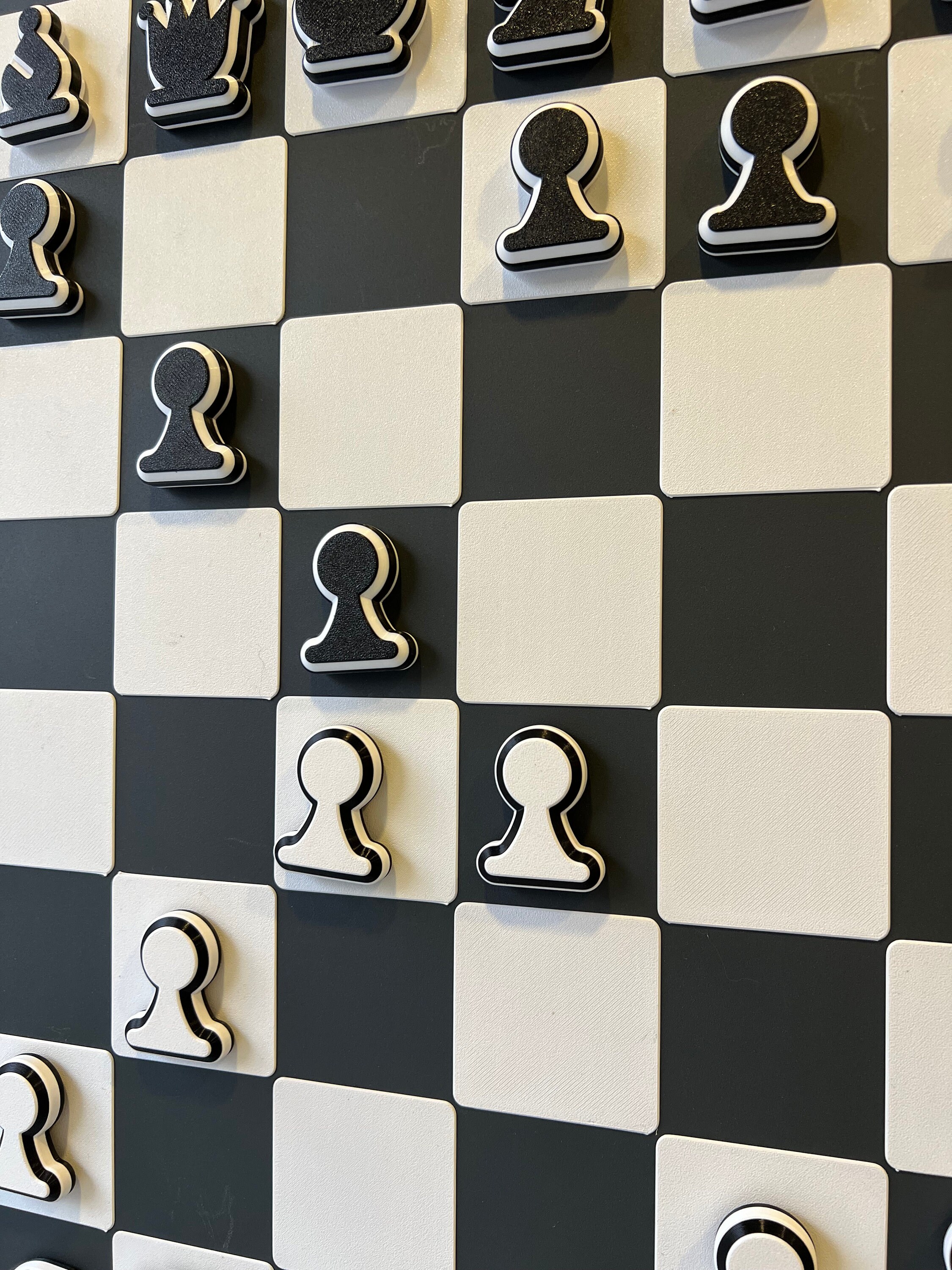 Big Mega Wall Chess Set Wertical Metal Wall Game. Chess Wall Decor ...