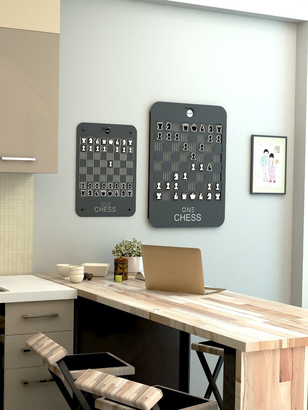 Wallchess - New Generation Metal Magnetic Wall Chess Set: Mono - Wall ...