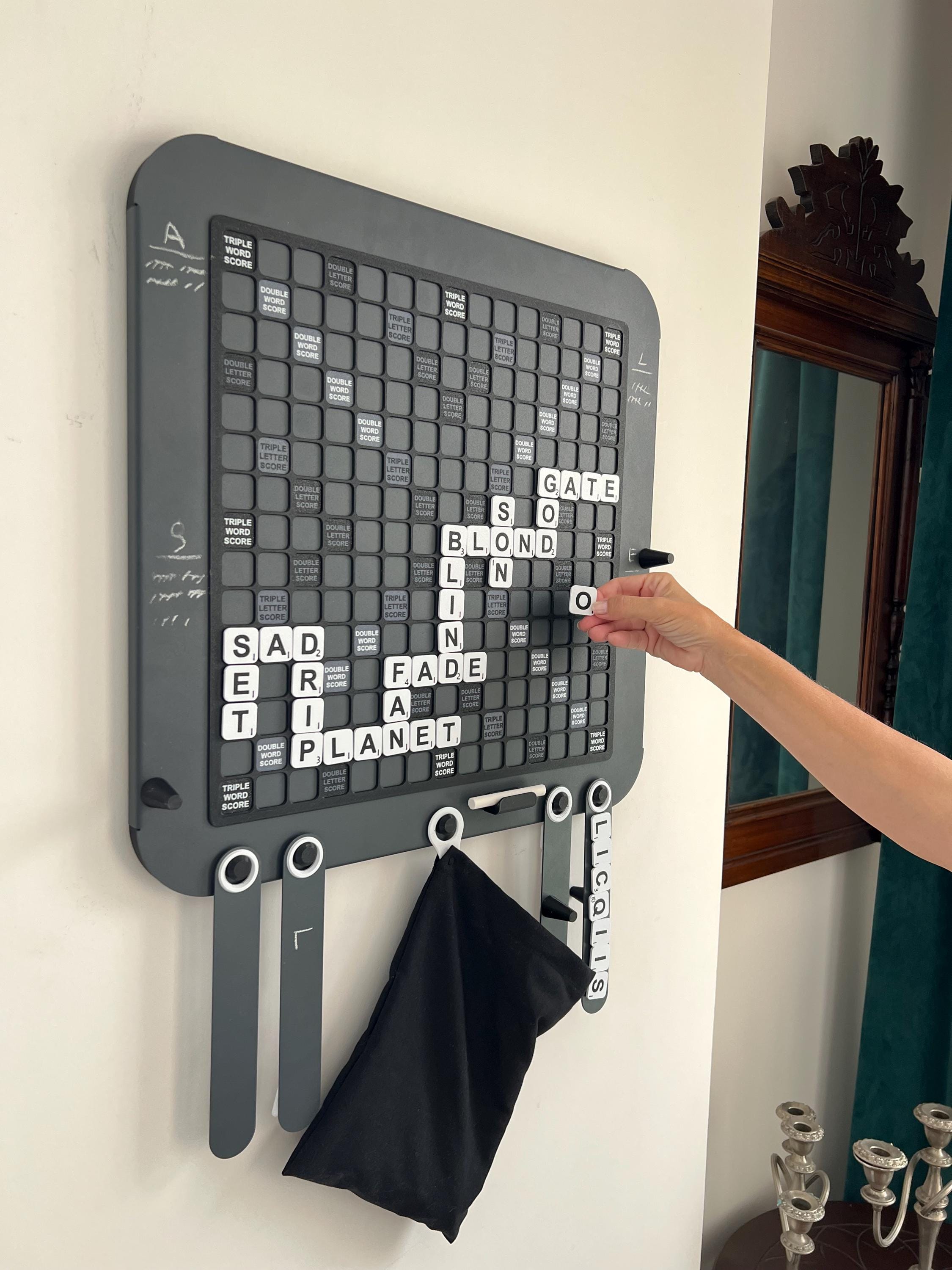 Wall Game Set; Magnetic Scrabble, 2 In1 Chess and Checkers , Tic Tac ...