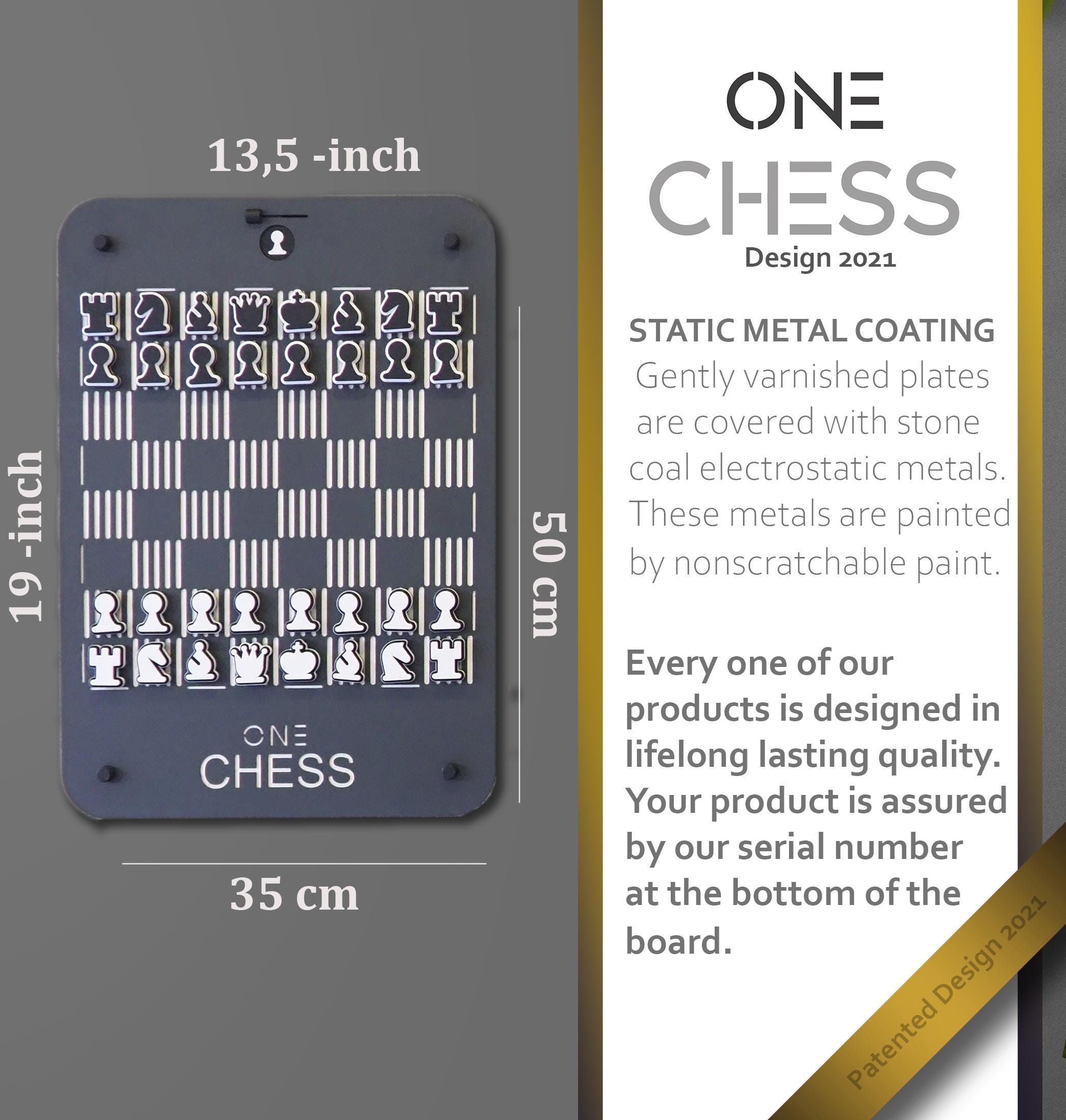 Wall Game Set -chess - XOX - Checkers : Dark Gray Metal, Black and ...