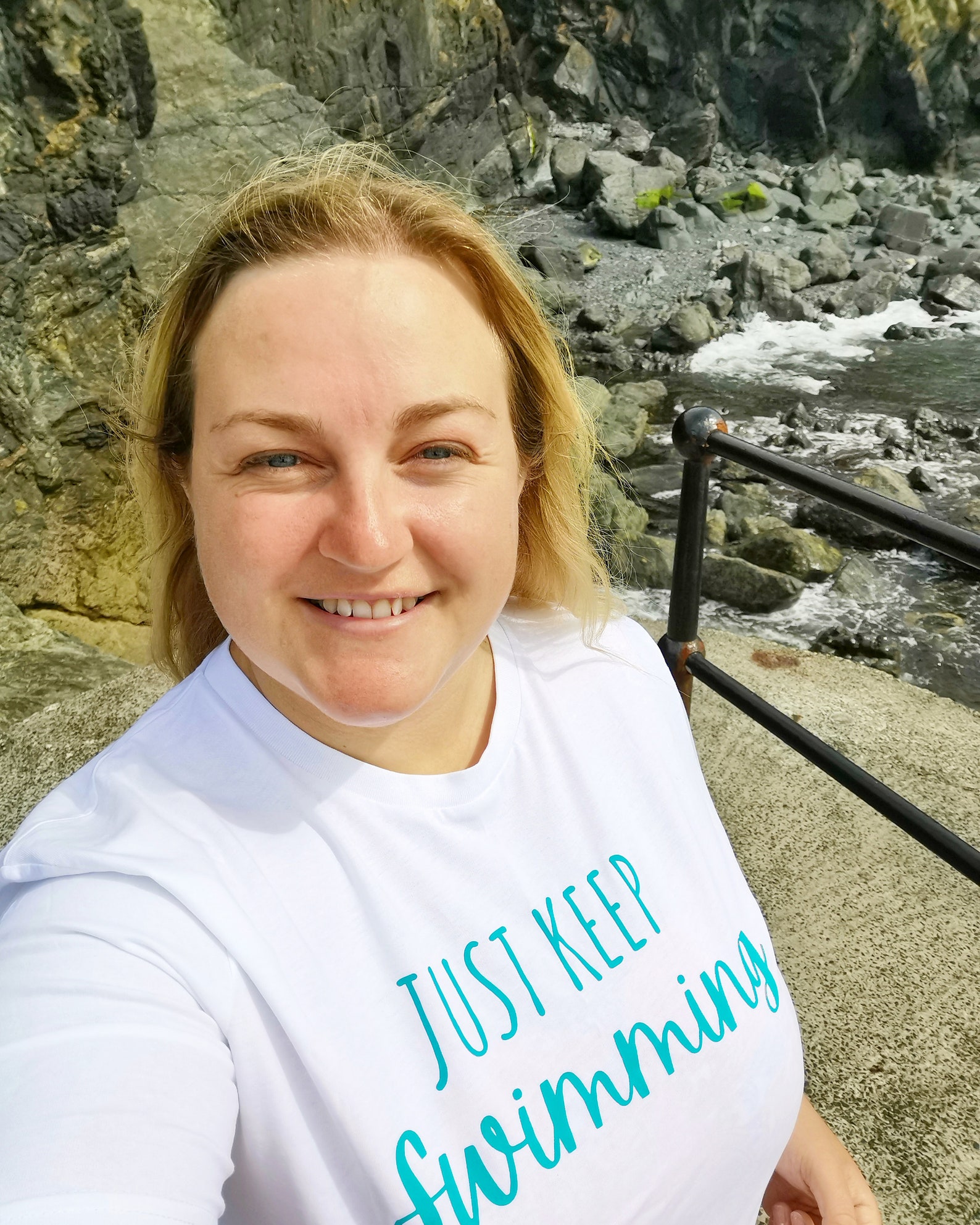 Just Keep Swimming Organic Cotton T-shirt, Cold Water Swimming Gift ...