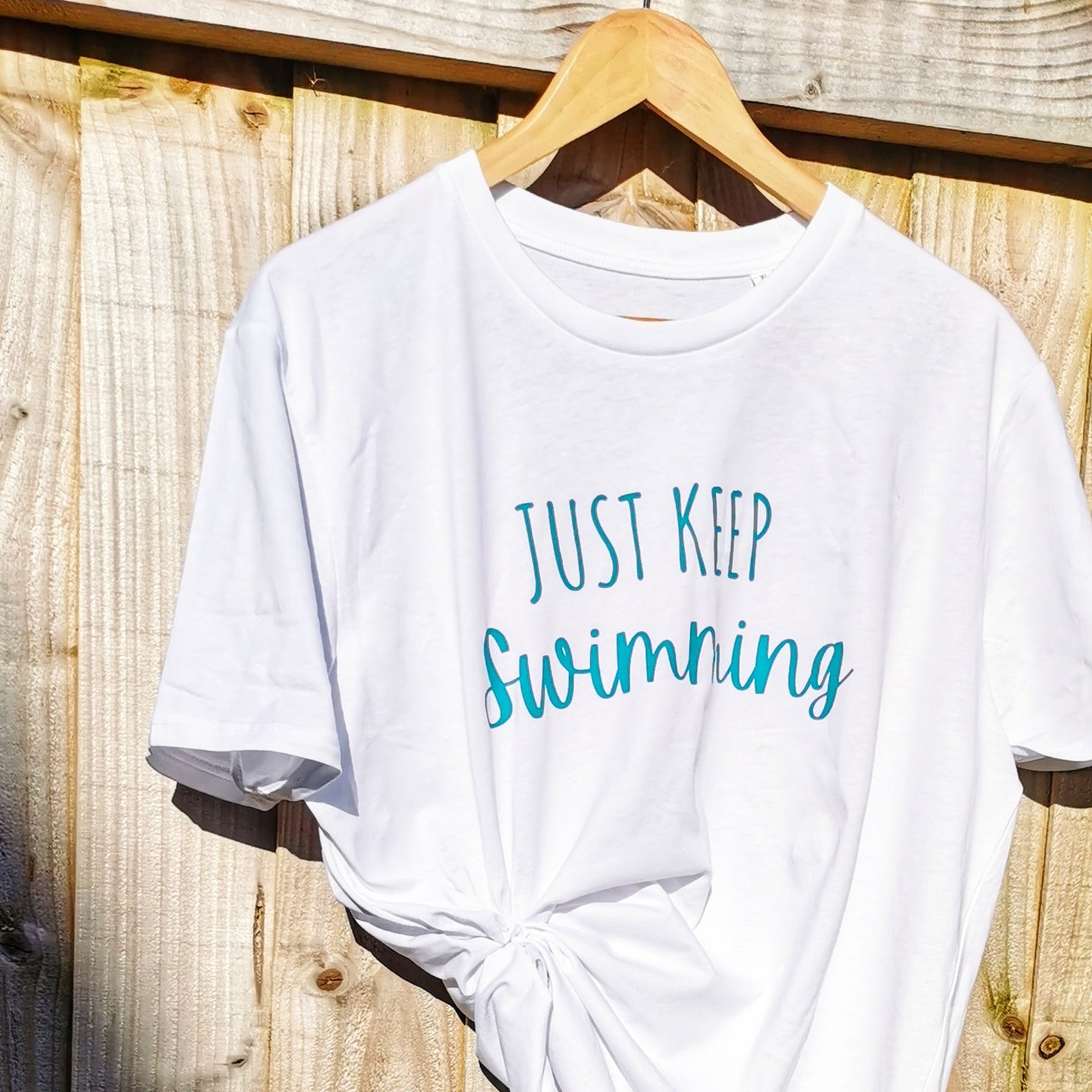 Just Keep Swimming Organic Cotton T-shirt, Cold Water Swimming Gift ...