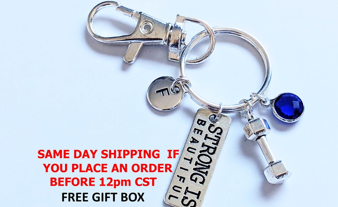 Strong is Beautiful Keychain-motivation Keychain-work Out Keychain ...