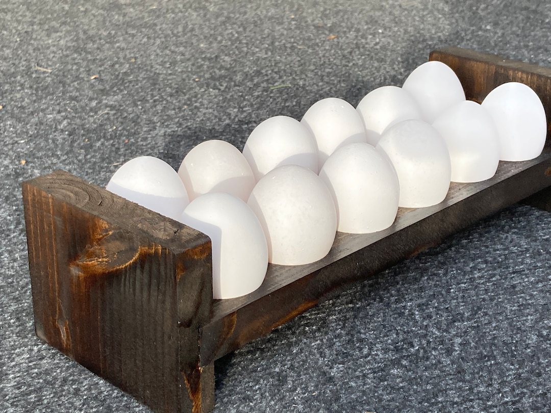 Rustic Wood Egg Holder: Farmhouse Fresh Egg Storage - Etsy