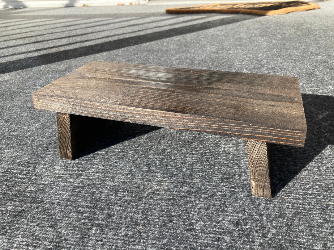 Mini Display Stool- Wooden Riser- Plant Stand- Wood Centerpiece- Footed ...