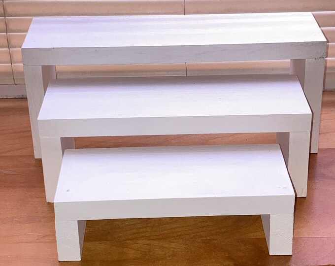 Nesting Wooden Riser Set: Farmhouse Plant Stand, Centerpiece Display - Etsy