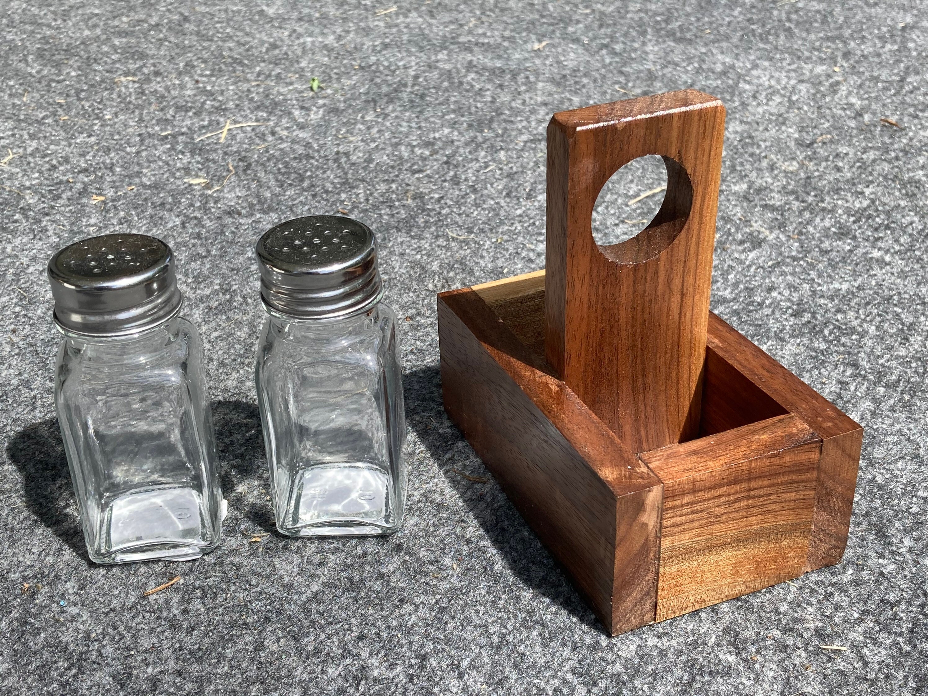 Black Walnut Salt and Pepper Shaker Holder Farmhouse/rustic - Etsy