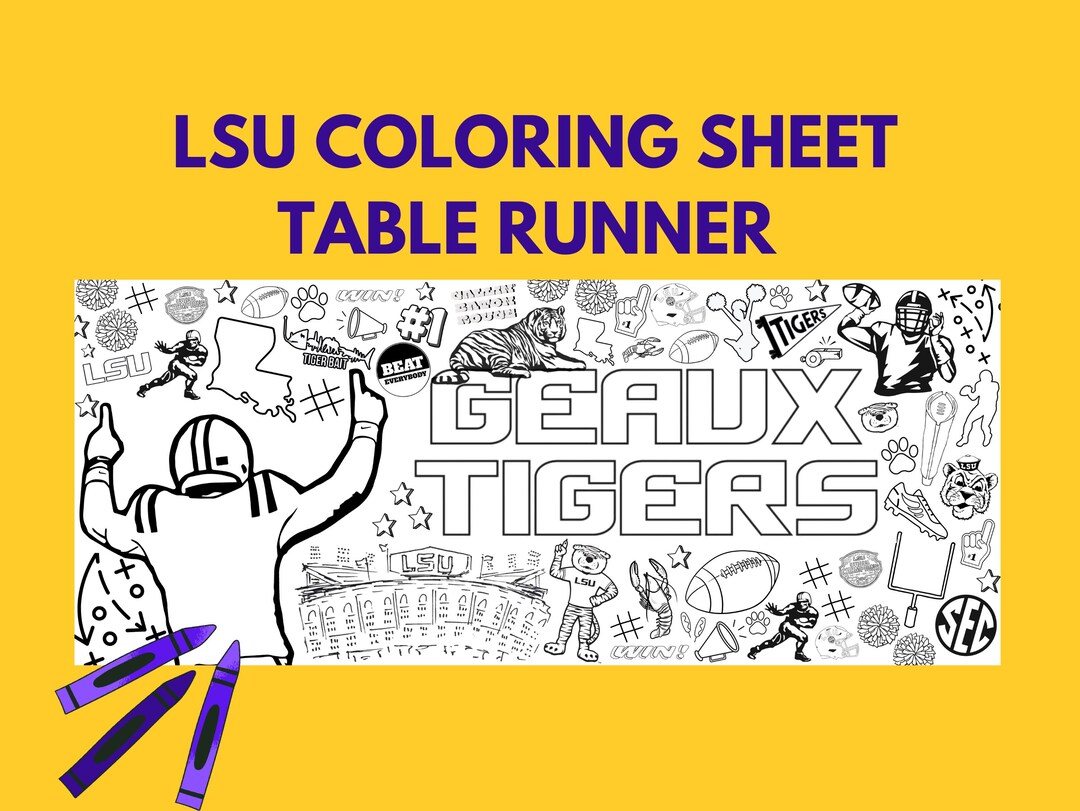 LSU Football Themed Banner/table Runner - Perfect for Game Day ...