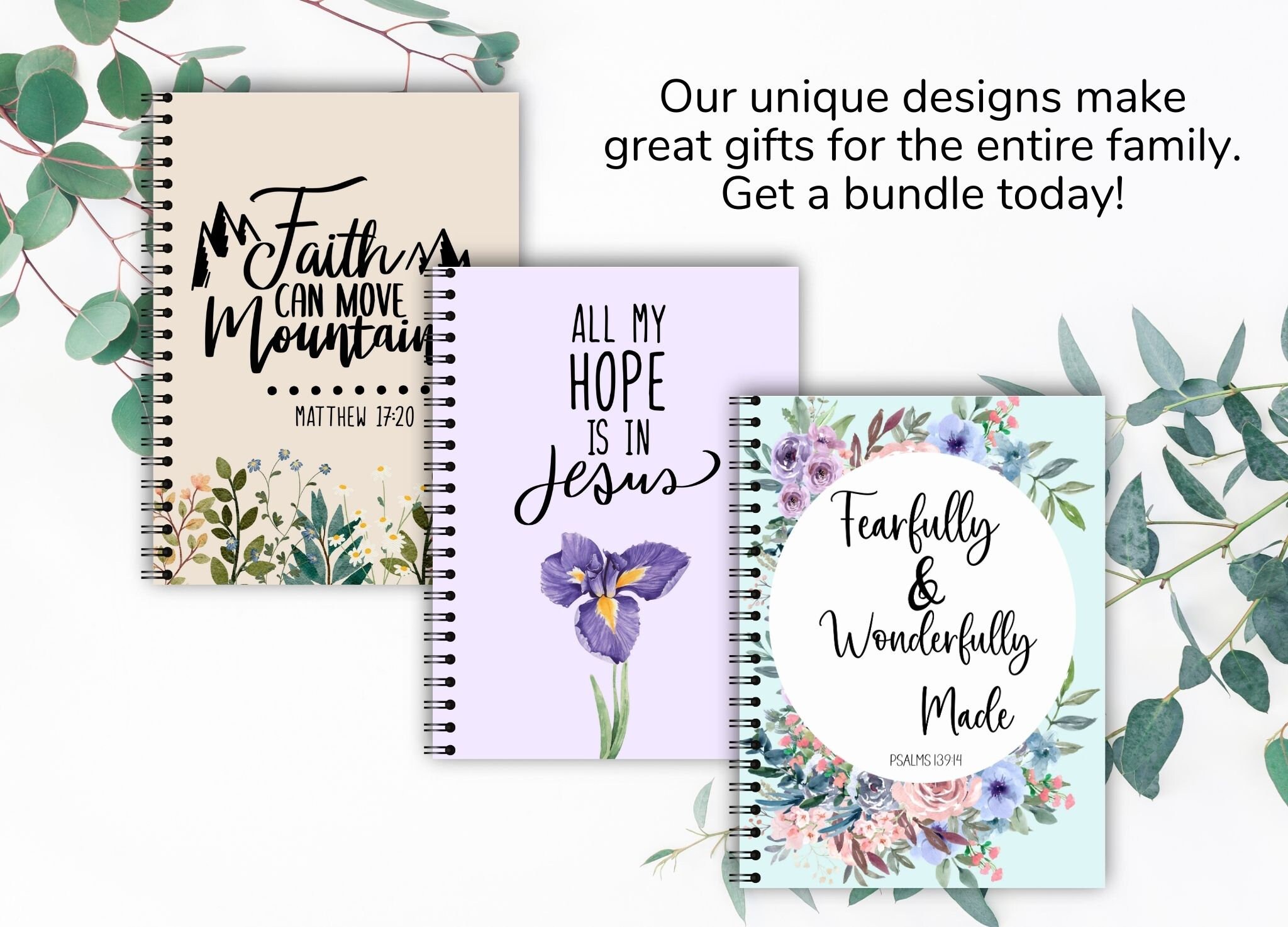 Spiral Notebook Inspirational Message, Bible Verse Psalms 139:14 ...