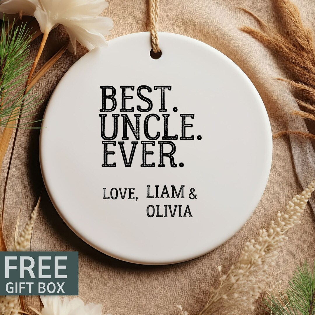 Uncle Gift Personalized Ornament, Uncle Gift With Name, First Time New ...
